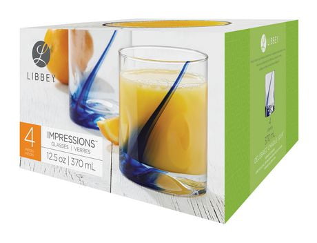Libbey Blue Ribbon Impressions Glass Set, Set of 4 - Walmart.ca