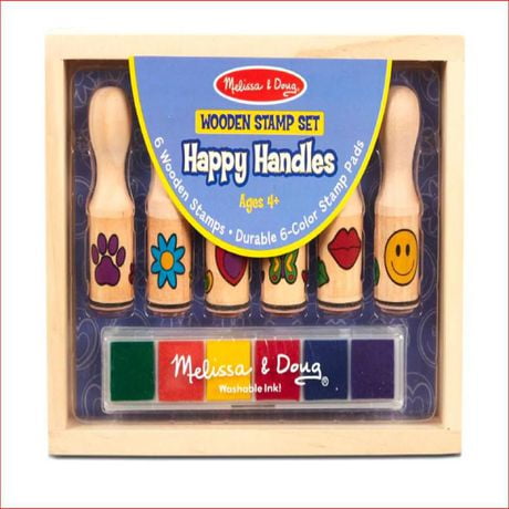 Melissa & Doug Happy Handle Stamp Set, 6 inkpad 6 stamps endless fun ...