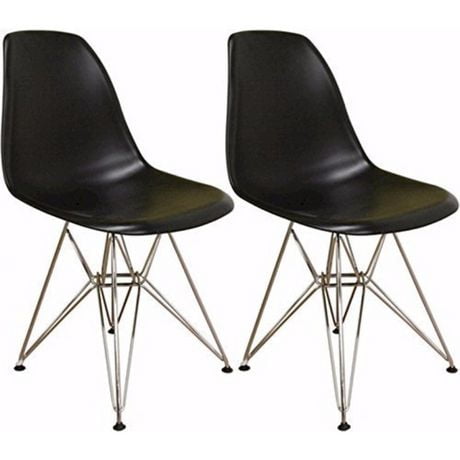 Click here for Nicer Furniture Eames Metal Legs Chair Black prices