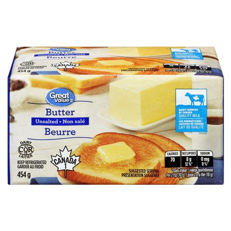Buy Great Value Unsalted Butter Online | Walmart Canada