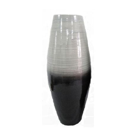 Click here for Lerman Decor Spun Bamboo Vase Grey And Black prices