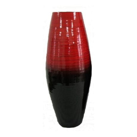 Click here for Lerman Decor Spun Bamboo Vase Red And Black prices