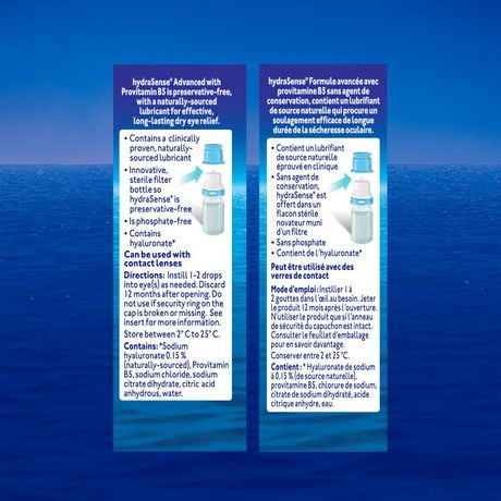 hydraSense Advanced Eye Drops, for Dry Eye, Preservative free, Twin ...