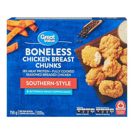 Great Value Boneless Chicken Breast Chunks, Southern-Style | Walmart Canada