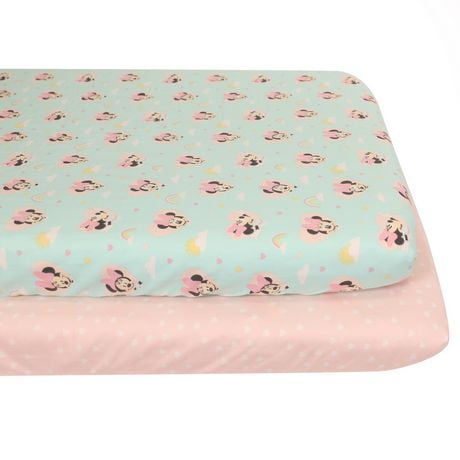 Disney Minnie Mouse 2 Pack Mini Fitted Crib Sheets | Walmart Canada