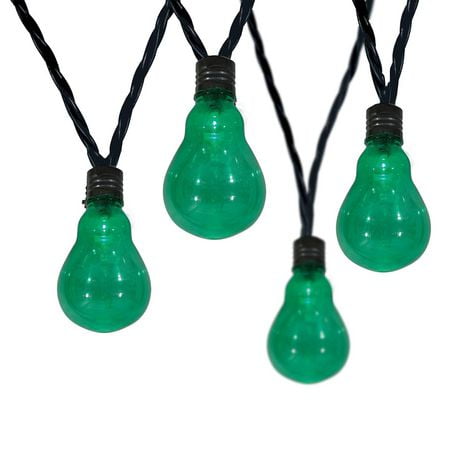 Way to Celebrate Halloween 10-Count Indoor Outdoor Green LED Edison ...