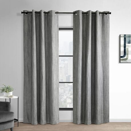 Travis Blackout Grommet Curtain Rod 48" To 86" in Black - Walmart.ca