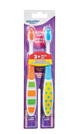 Equate Kids Manual Toothbrushes Twin Pack Dots & Stripes | Walmart Canada