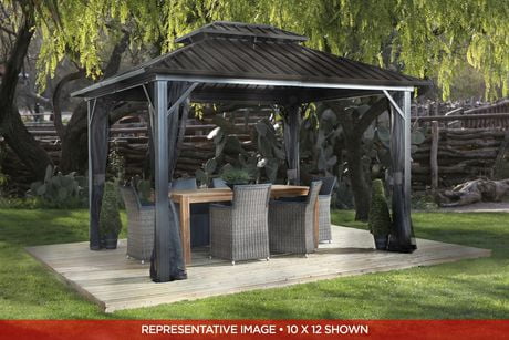 Click here for Sojag Genova Ii Aluminum Hard Top Gazebo Dark Brow... prices