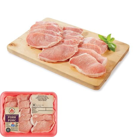 Maple Leaf Fresh Pork Loin Boneless Fast Fry Chops, 1 kg, 0.80 - 1.10 ...