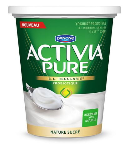 DANONE Activia Pure Plain Sweetened 3.2% M.F. Probiotic Yogurt ...