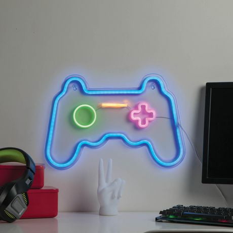 Merkury Innovations 16.14" Gaming LED Neon Wall Sign, Gaming LED Neon ...