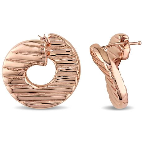 Click here for Asteria Rose Rhodium-Plated Sterling Silver Hoop-S... prices