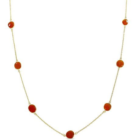 Click here for Tangelo 42 Carat T. G.W. Carnelian Goldtone Statio... prices