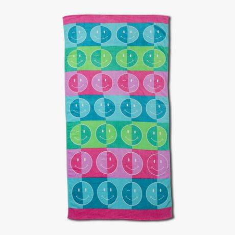MAINSTAYS BEACH TOWEL HAPPY CHECK, Beach Towel 30x60 - Walmart.ca