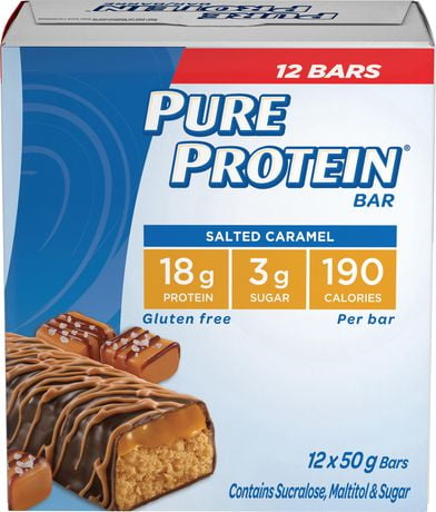Pure Protein Salted Caramel Bars, 12 x 50 g bars - Walmart.ca