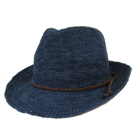 George Women's Blocked Slubbed Knit Fedora with Braided Band | Walmart ...