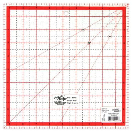 Click here for Unique Creativ Square Ruler Red / Clear 9.5 X 9.5 prices
