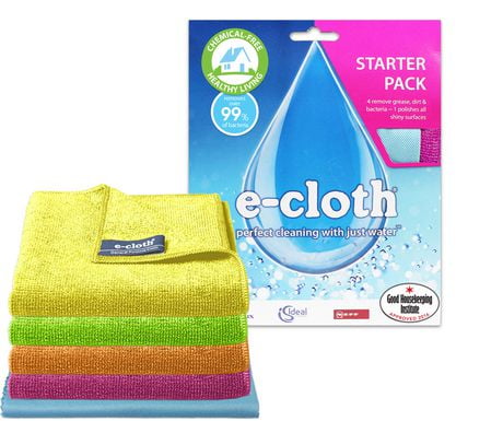 e-cloth® 5pc Starter Pk - 4 General Purpose Cloths & 1 Glass ...