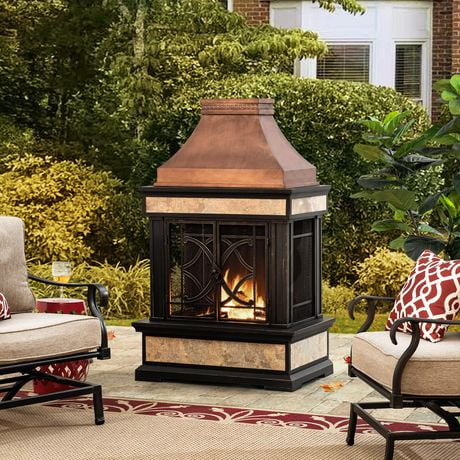 Click here for Sunjoy Heirloom Slate Fireplace-Copper Copper Over... prices
