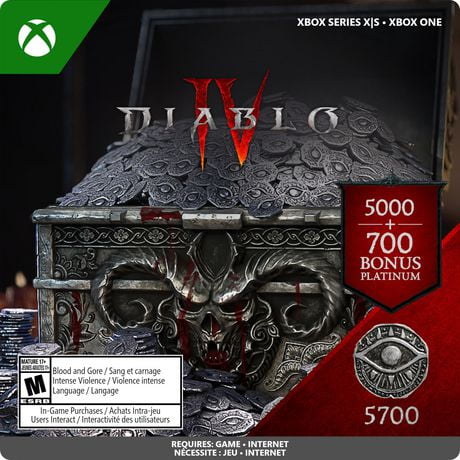 Diablo IV 5700 Platinum - Xbox Series X|S and Xbox One [Digital Code ...