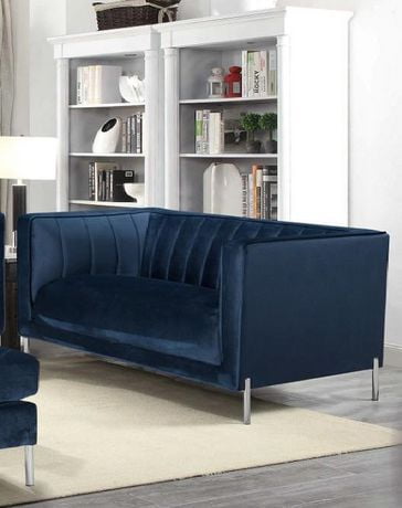 Click here for K-Living Arthur Velvet Suede Fabric Loveseat W/ Me... prices