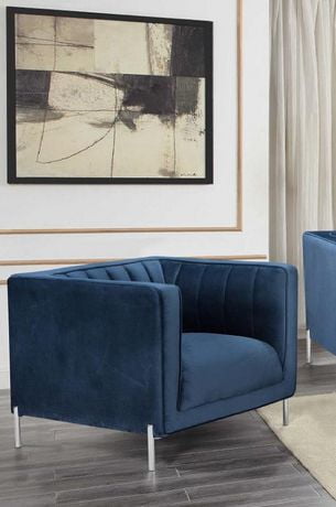 Click here for K-Living Arthur Velvet Suede Fabric Chair W/ Metal... prices