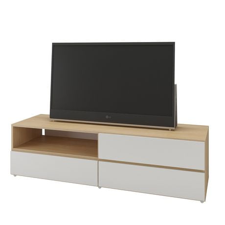Trilogy 60-inch TV Stand, White & Natural Maple - Walmart.ca