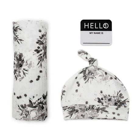 Click here for Lulujo Baby Hello World Newborn Bamboo Hat And Swa... prices