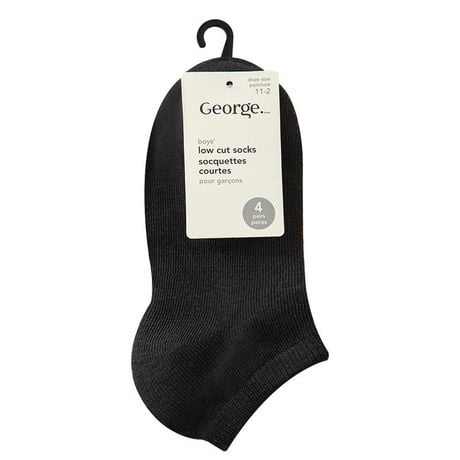 Click here for George Boys 4 Pack Low-Cut Socks Black 11-2 prices