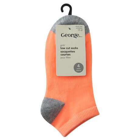 Click here for George Girls 4 Pack Low-Cut Socks Assorted 11-2 prices