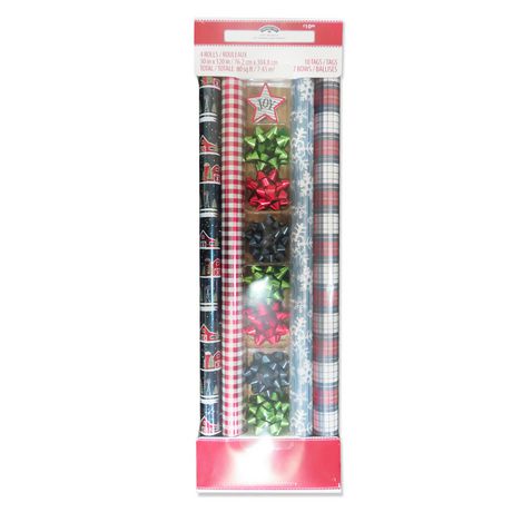 Holiday Time Gift Wrap and Bow Set | Walmart Canada
