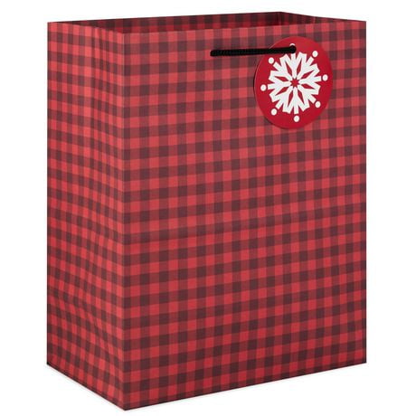 Hallmark Medium Christmas Gift Bag (Red and Black Buffalo Check ...