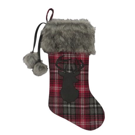 Holiday time Plaid Stocking with fur cuff | Walmart Canada