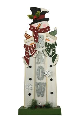 Holiday time 33" Wood Triple Snowman | Walmart Canada