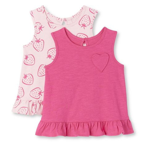Click here for George Baby Girls Peplum Tank 2-Pack Pink 6-12 Mon... prices