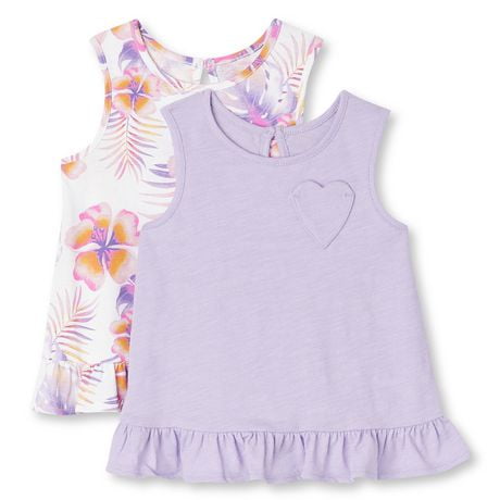 Click here for George Baby Girls Peplum Tank 2-Pack Purple 0-3 Mo... prices