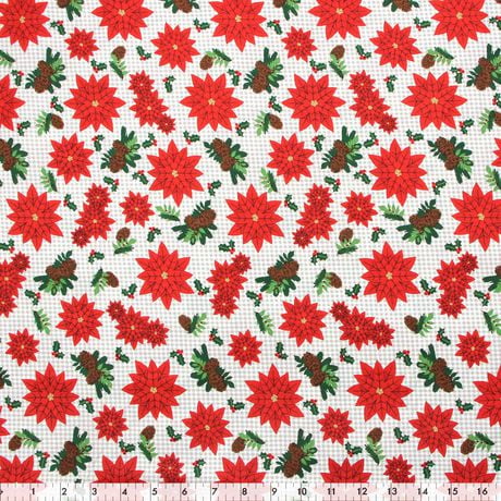 Click here for Fabric Creations White Weave With Red Christmas Po... prices