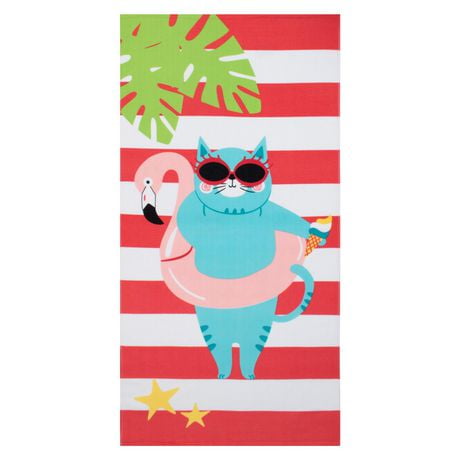 Click here for Safdie & Co. Beach Towel Velour Beach Cat Multi 60... prices