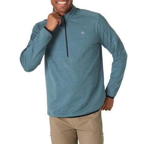 Click here for Wrangler Mens Outdoor Half Zip Pullover Blue L prices
