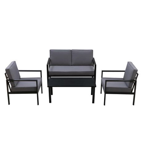 Click here for Patioflare Tylor Aluminum Conversation Set Black A... prices