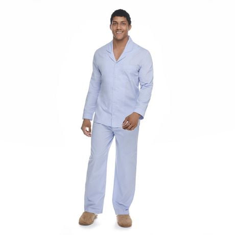 Click here for George Mens Notch Collar Pajamas 2-Piece Set Blue... prices