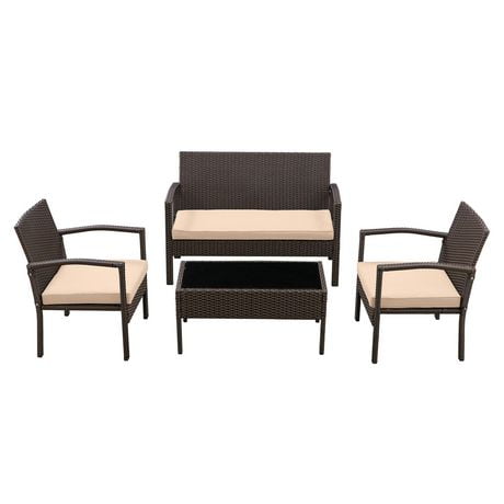 Click here for Patioflare Ivan Conversation Set  Brown And Beige... prices
