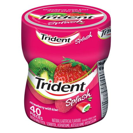 Trident Splash Sugar Free Gum, Strawberry with Lime Flavour, 1 Go-Cup ...