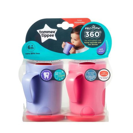 Tommee Tippee Easiflow 360 Spill-Proof Trainer Cup w/ Travel Lid ...