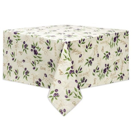 Mainstays PEVA tablecloth-Olives, 100% polyester, non-woven flannel ...
