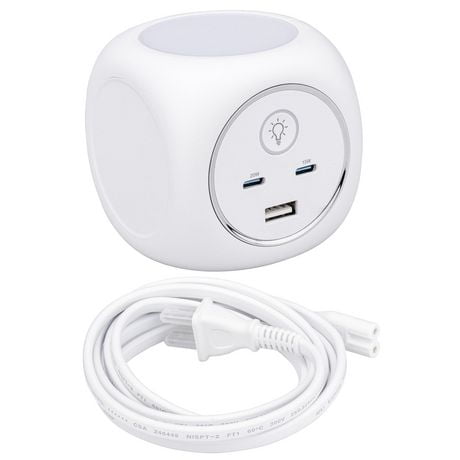 onn. Fast Charge USB Multi-Port Charger & Night Light with 20W Power ...