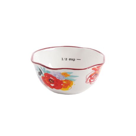 The Pioneer Woman Flea Market 4-Piece Ceramic Decorated Measuring Bowls ...