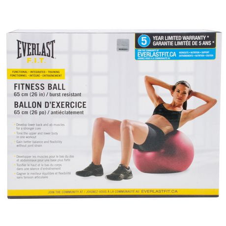Everlast 65cm Burst Resistant Fitness Ball | Walmart Canada