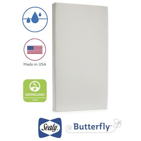 Click here for Sealy Butterfly Breathable Knit Primium Firm Crib... prices